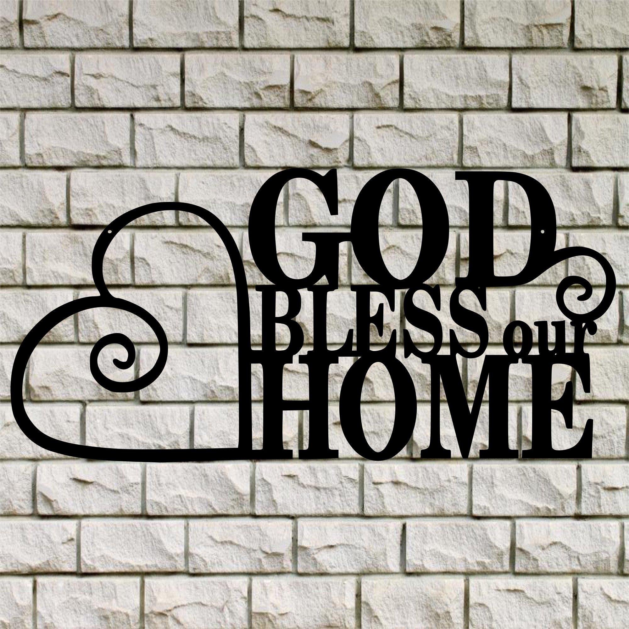 God Bless Our Home Sign - Handcrafted Seabiscuit Metal Designs